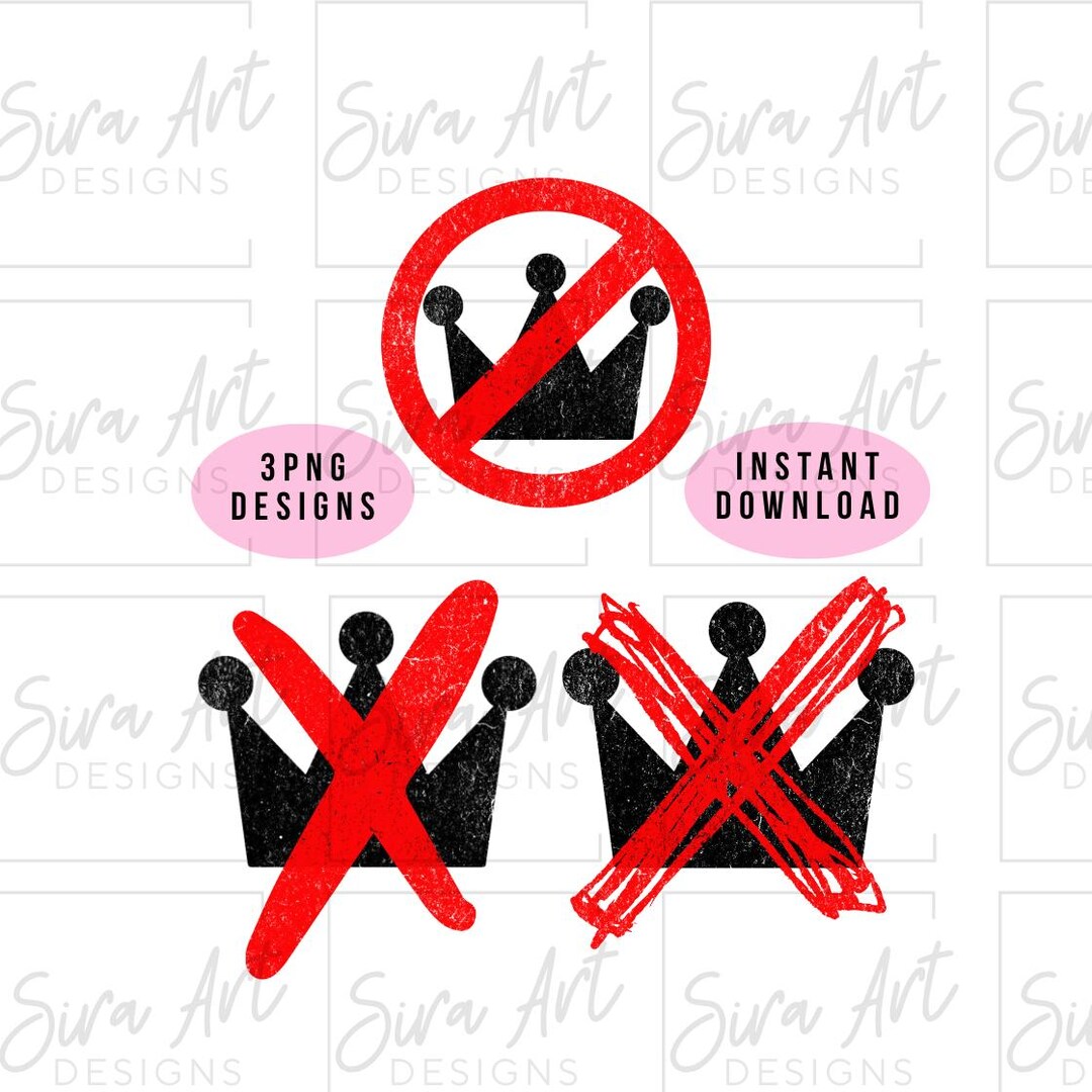 No Kings Crown Distressed PNG Bundle, No Kings in America Pngs, Anti ...