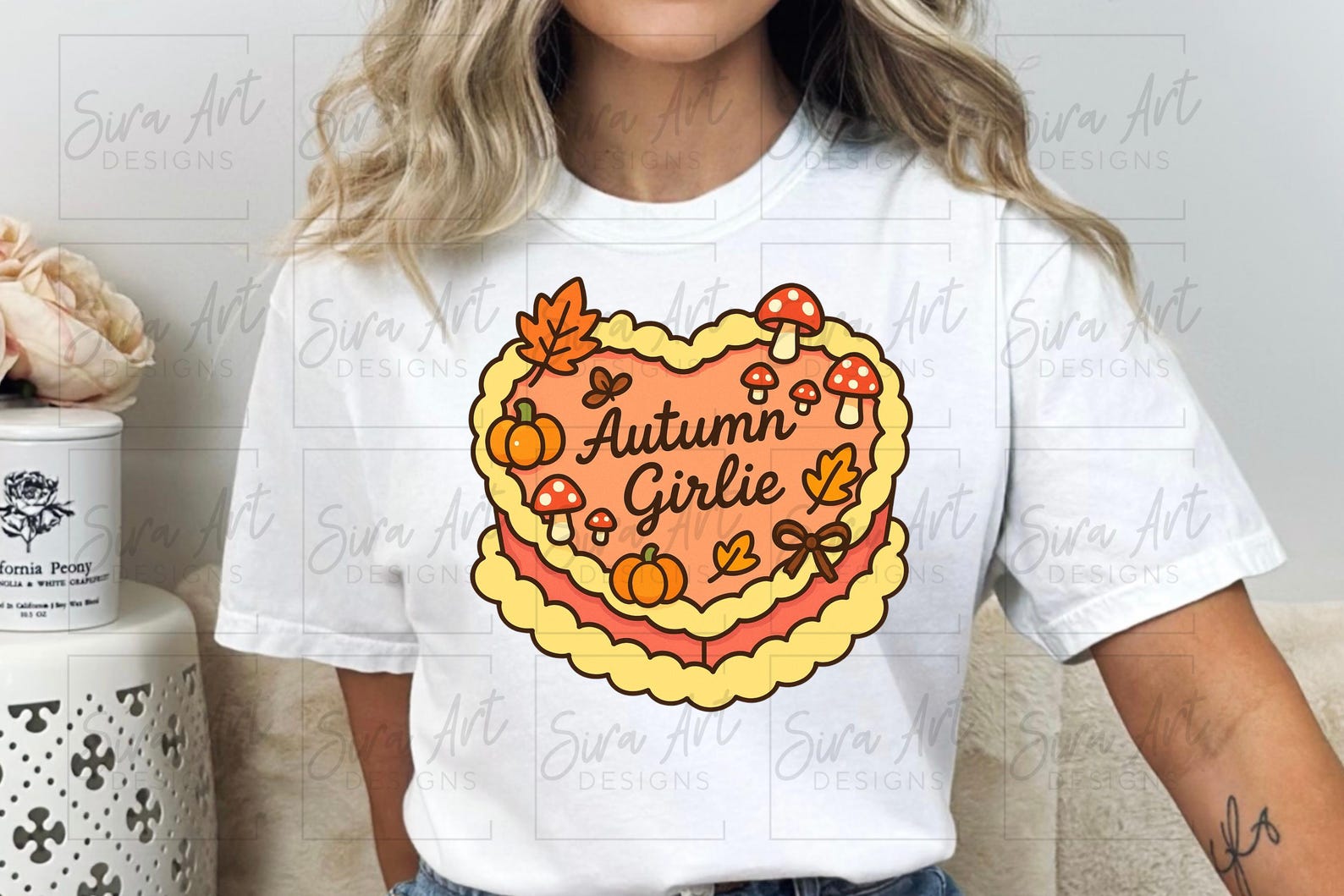 Autumn Girlie Heart Cake PNG, Fall Girly Cozy Season Design - Etsy