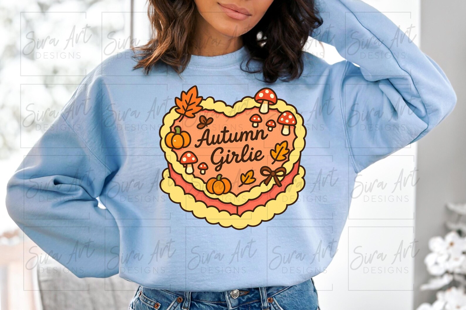 Autumn Girlie Heart Cake PNG, Fall Girly Cozy Season Design - Etsy