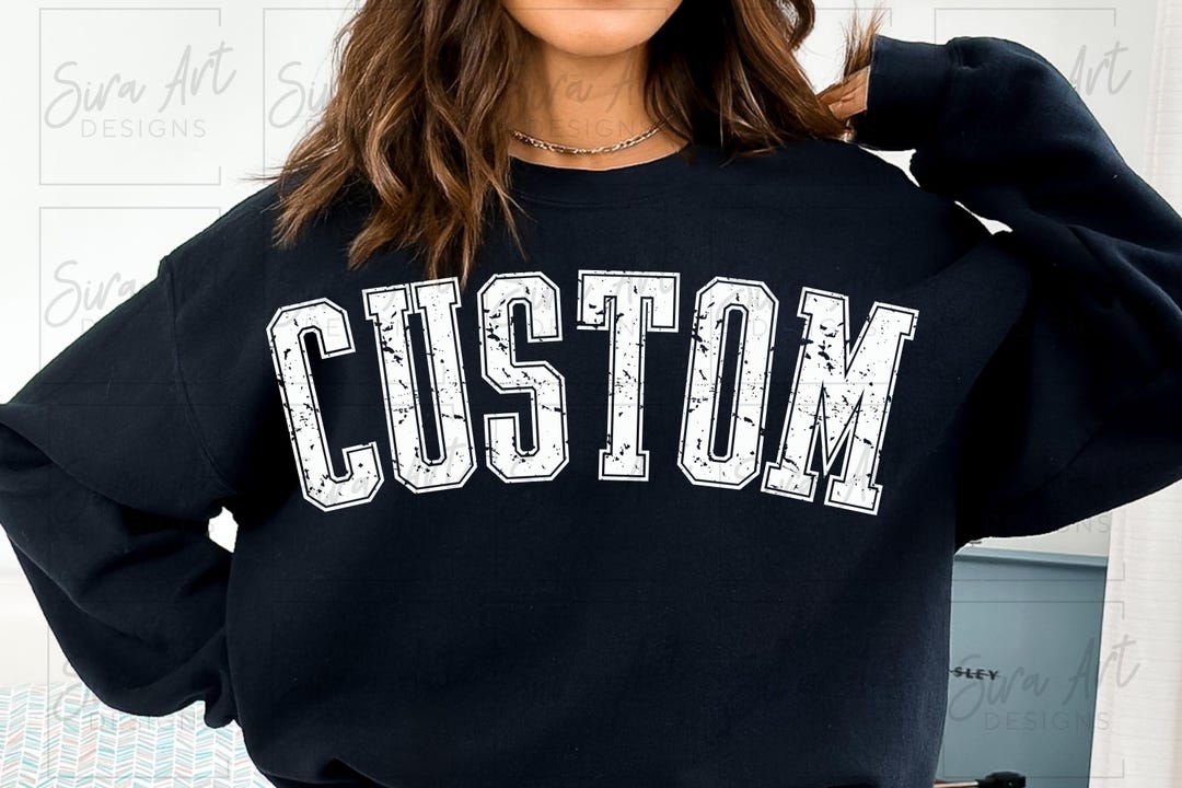 Custom Distressed Varsity Arc Text PNG, Personalized Team Mascot ...