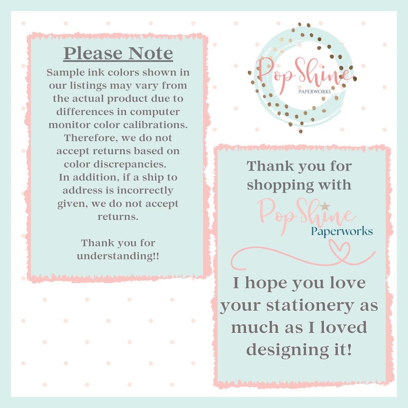 Personalized Thank You Note Card Set With Name Custom Stationery for ...