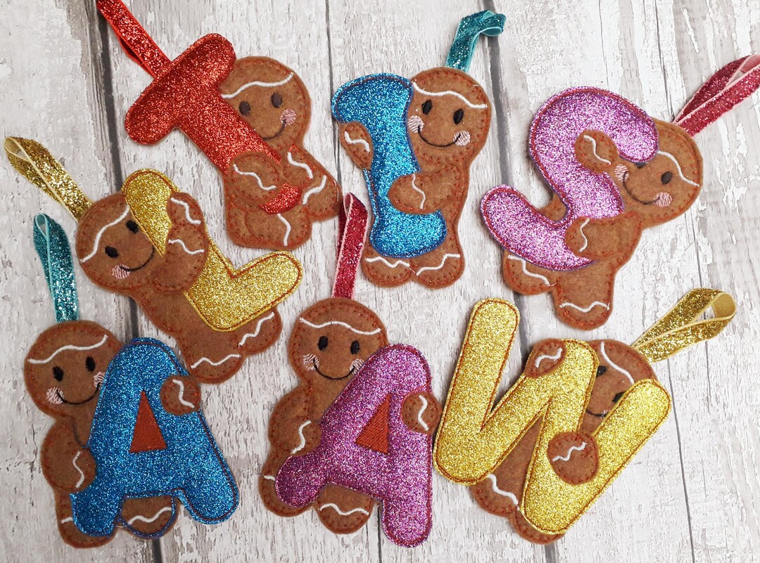 Handmade Personalised Gingerbread Man Hanging Decorations - Etsy