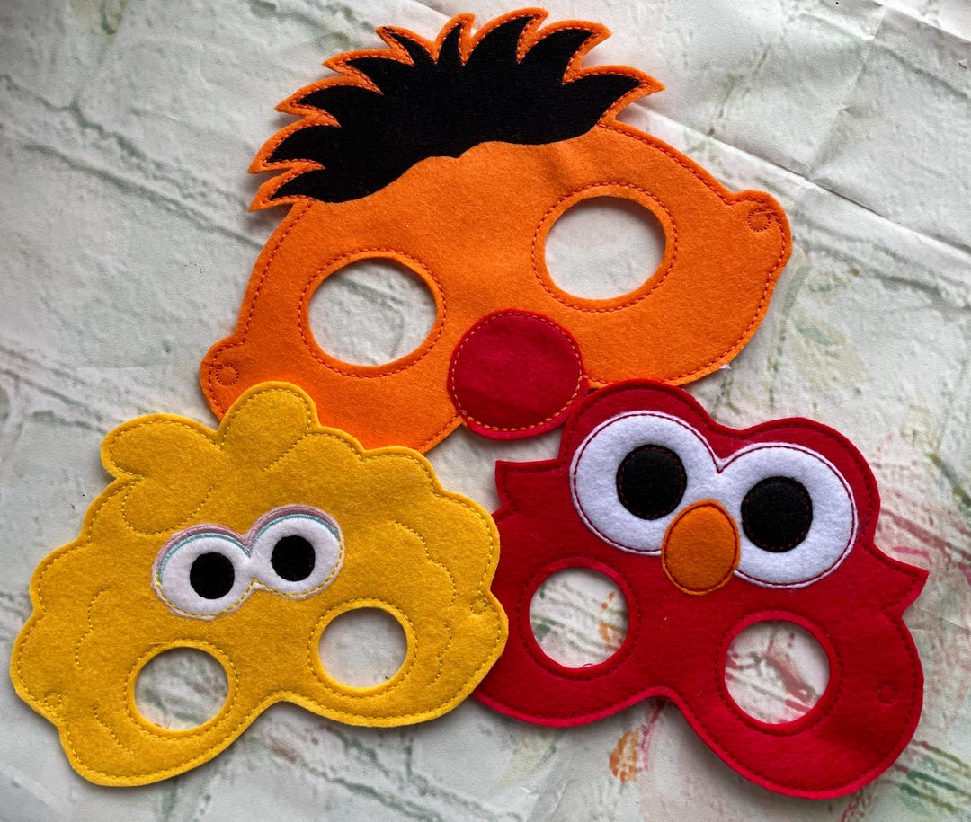 Handmade Sesame Street Character Felt Face Masks - Etsy