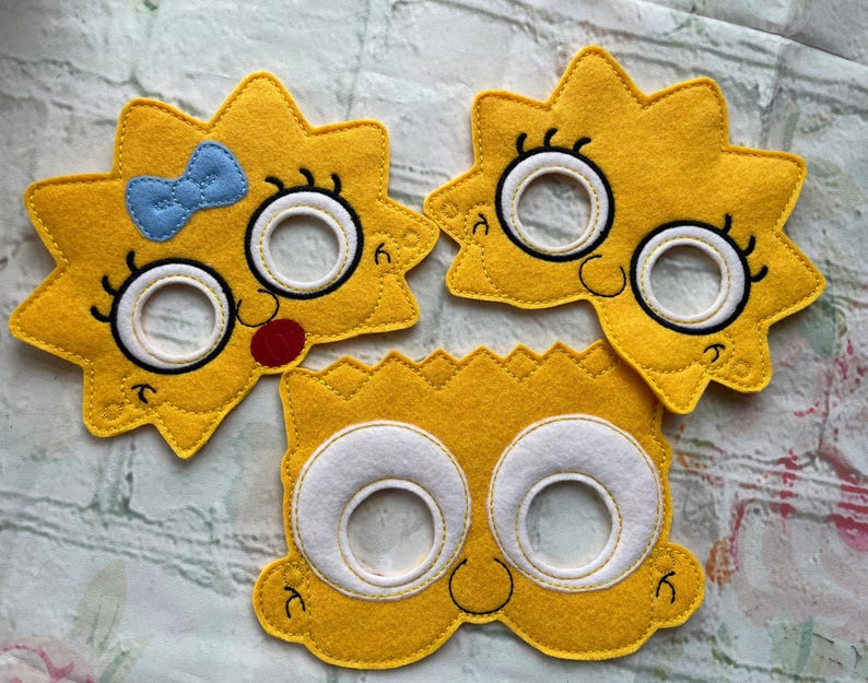 Handmade Simpson Character Felt Face Masks - Etsy