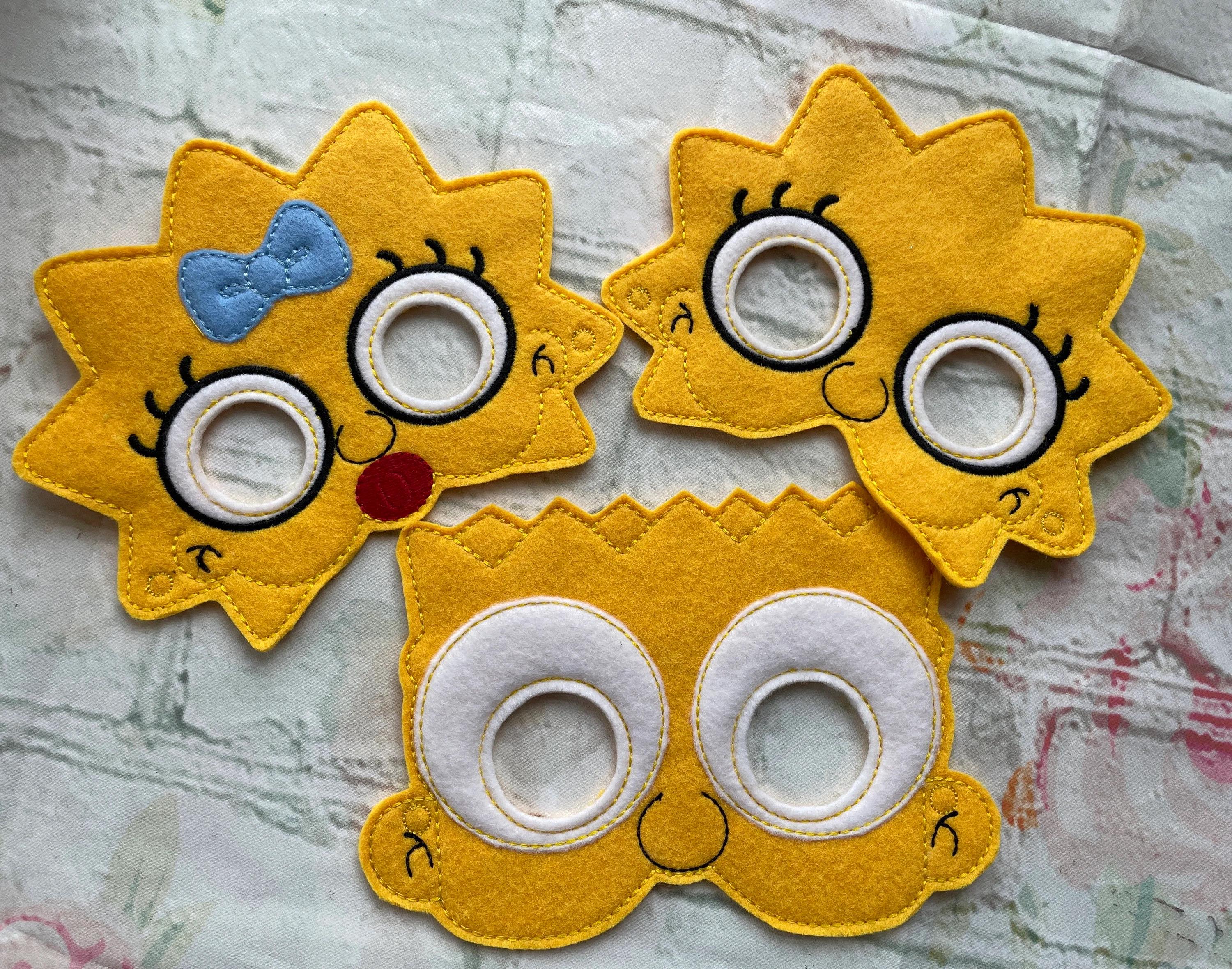 Handmade Simpson Character Felt Face Masks - Etsy