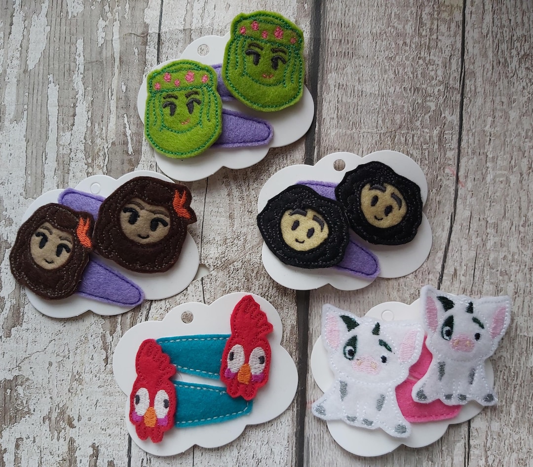 Handmade Polynesian Character Felt Hair Clips - Etsy