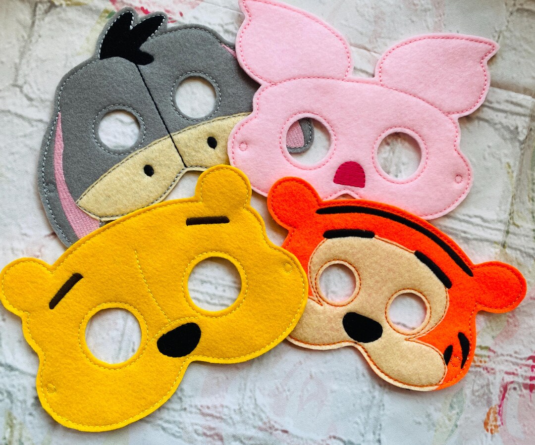 Handmade Winnie Eeyore and Piglet Too Felt Face Masks - Etsy