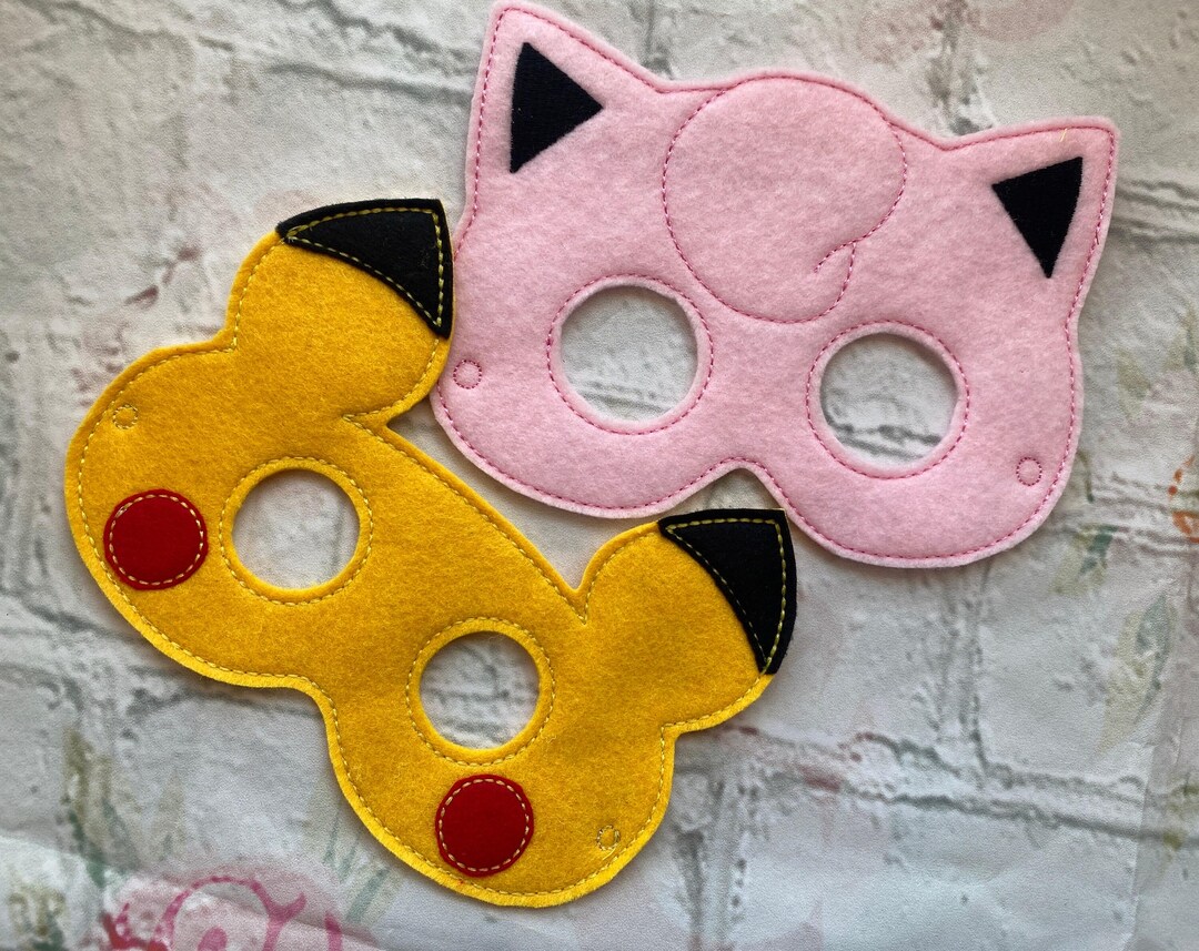 Handmade Poke Mon Fancy Dress Felt Face Masks - Etsy