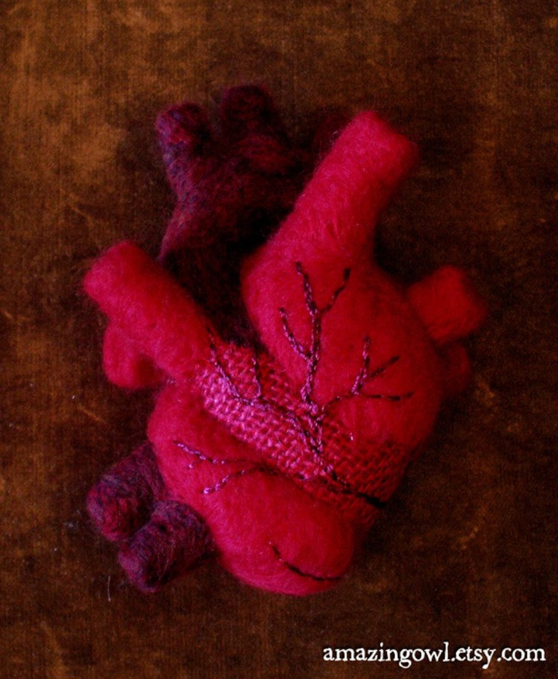 A Patchwork Heart Needle-felted Anatomical Heart Sculpture - Etsy