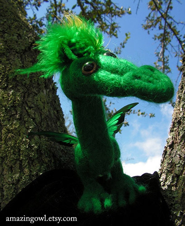 Whimsical Needle Felted Dragon - Custom Made Especially for You - Etsy