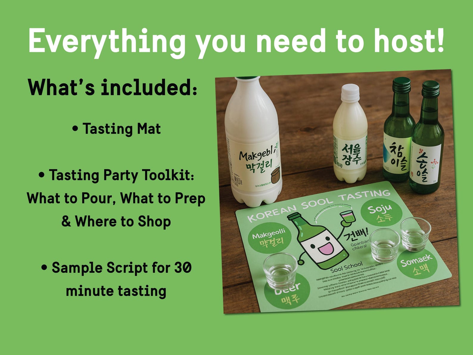 Korean Sool Tasting Party | Makgeolli, Soju, Beer Guide (printable PDF ...