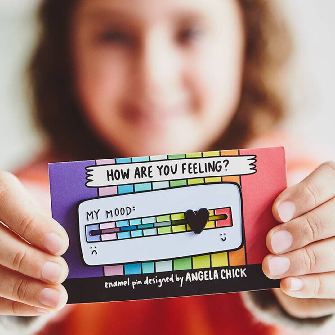 My Mood Rainbow Mood Scale Pin With Moveable Heart Slide - Etsy