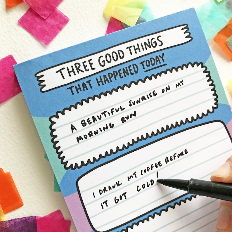 Three Good Things Gratitude Notepad - Etsy UK