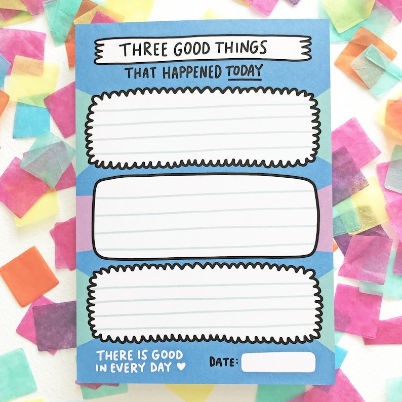 Three Good Things Gratitude Notepad - Etsy UK