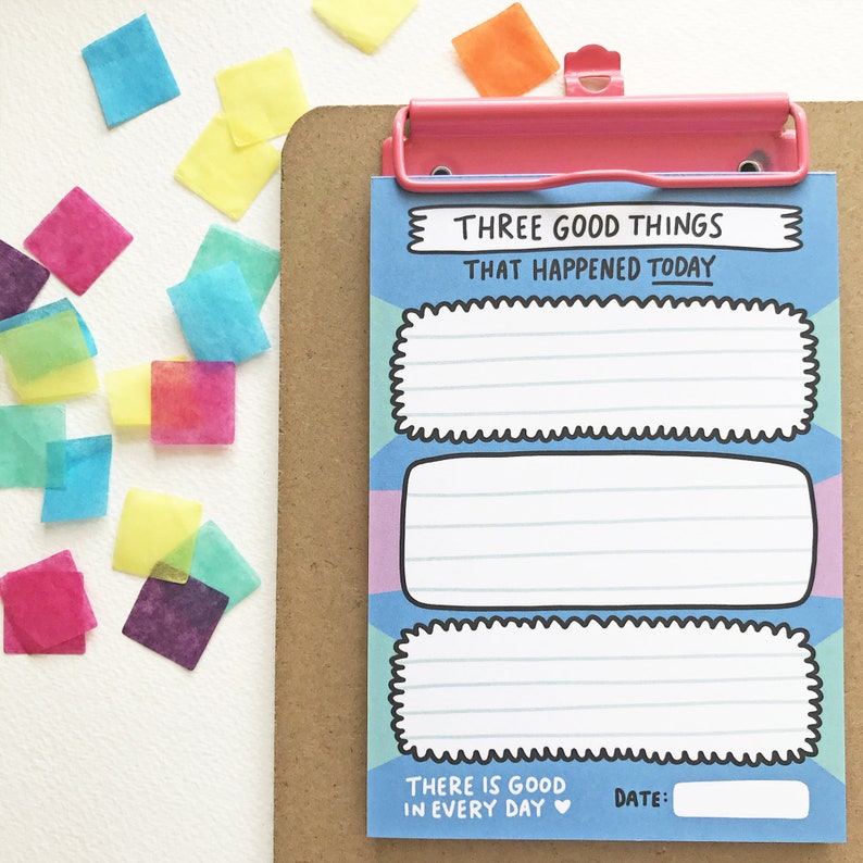 Three Good Things Gratitude Notepad - Etsy UK