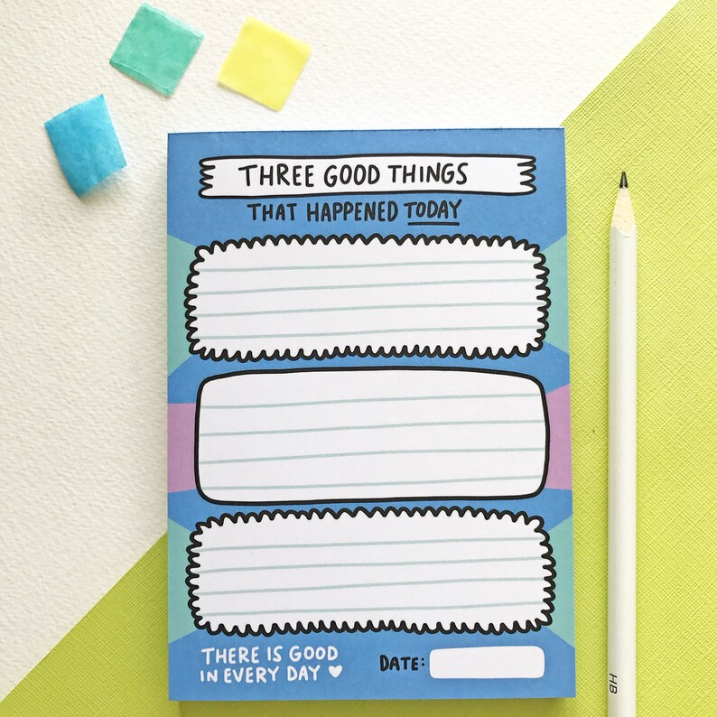 Three Good Things Gratitude Notepad - Etsy UK