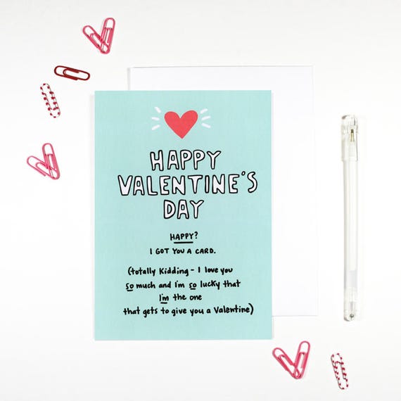 Happy Valentine's Day I Got You A Card Card Romantic | Etsy