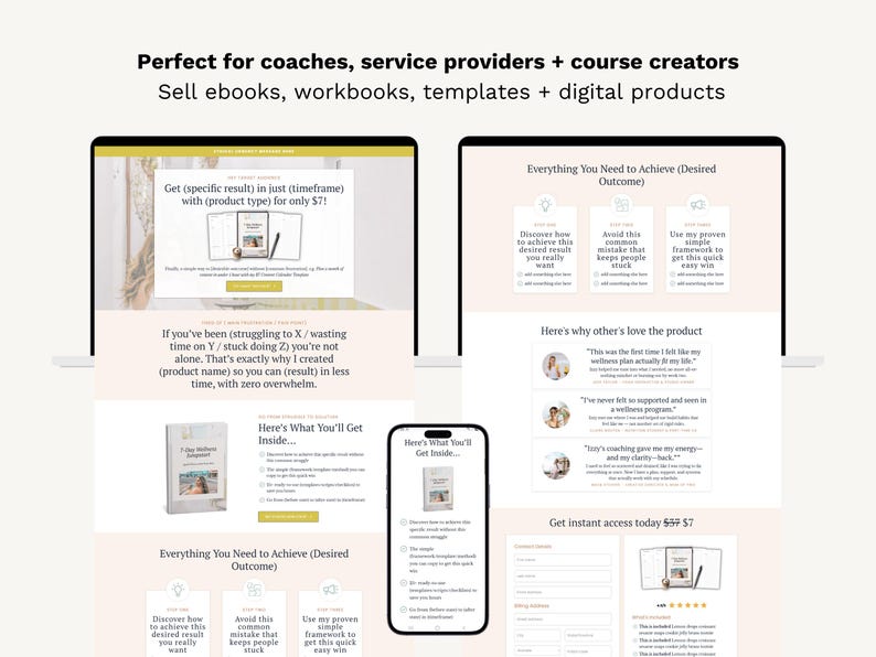 Systeme.io Sales Page Template. Digital Product Funnel, Mini Offer ...
