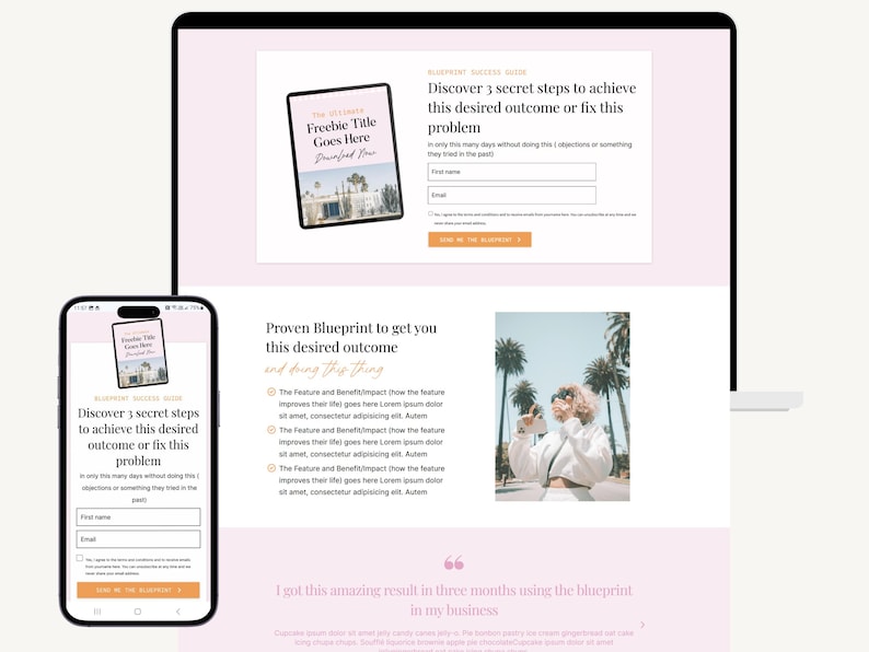 Systeme.io Opt in Freebie Template. Systeme.io Funnel Template for Lead ...