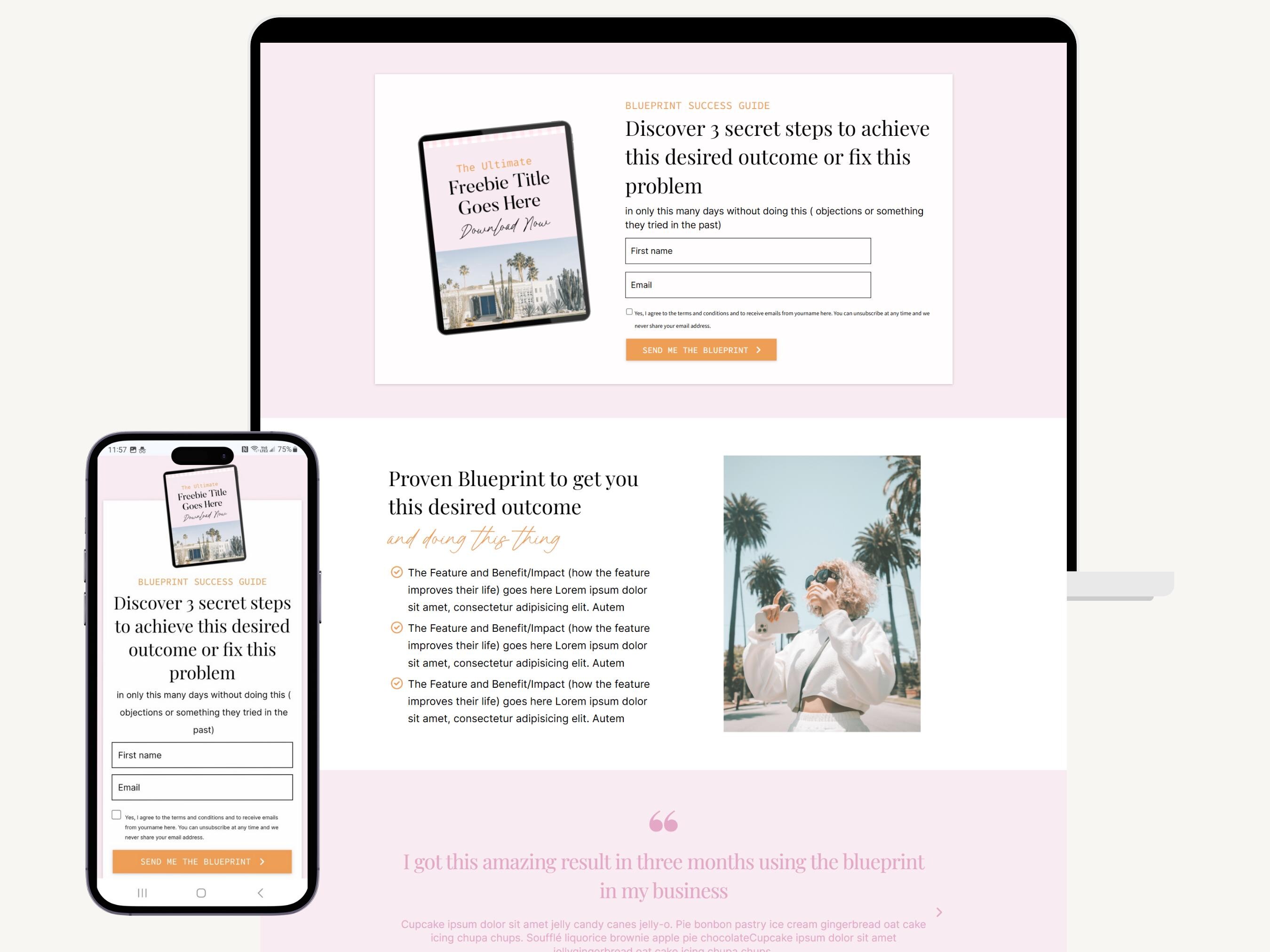 Systeme.io Opt in Freebie Template. Systeme.io Funnel Template for Lead ...