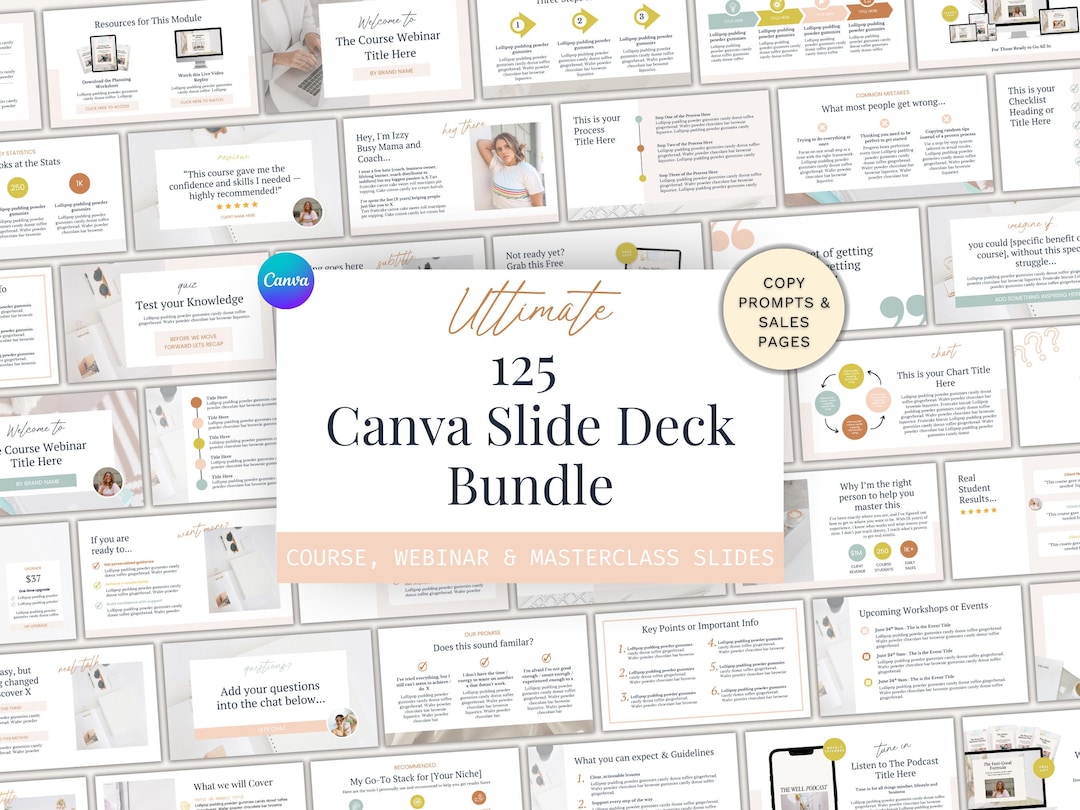 Slide Deck Template Canva, Webinar, Masterclass, Presentation Slides ...
