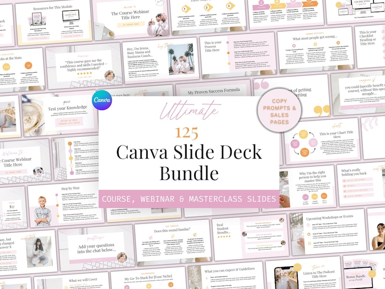 Slide Deck Template Canva, Webinar, Masterclass, Presentation Slides ...