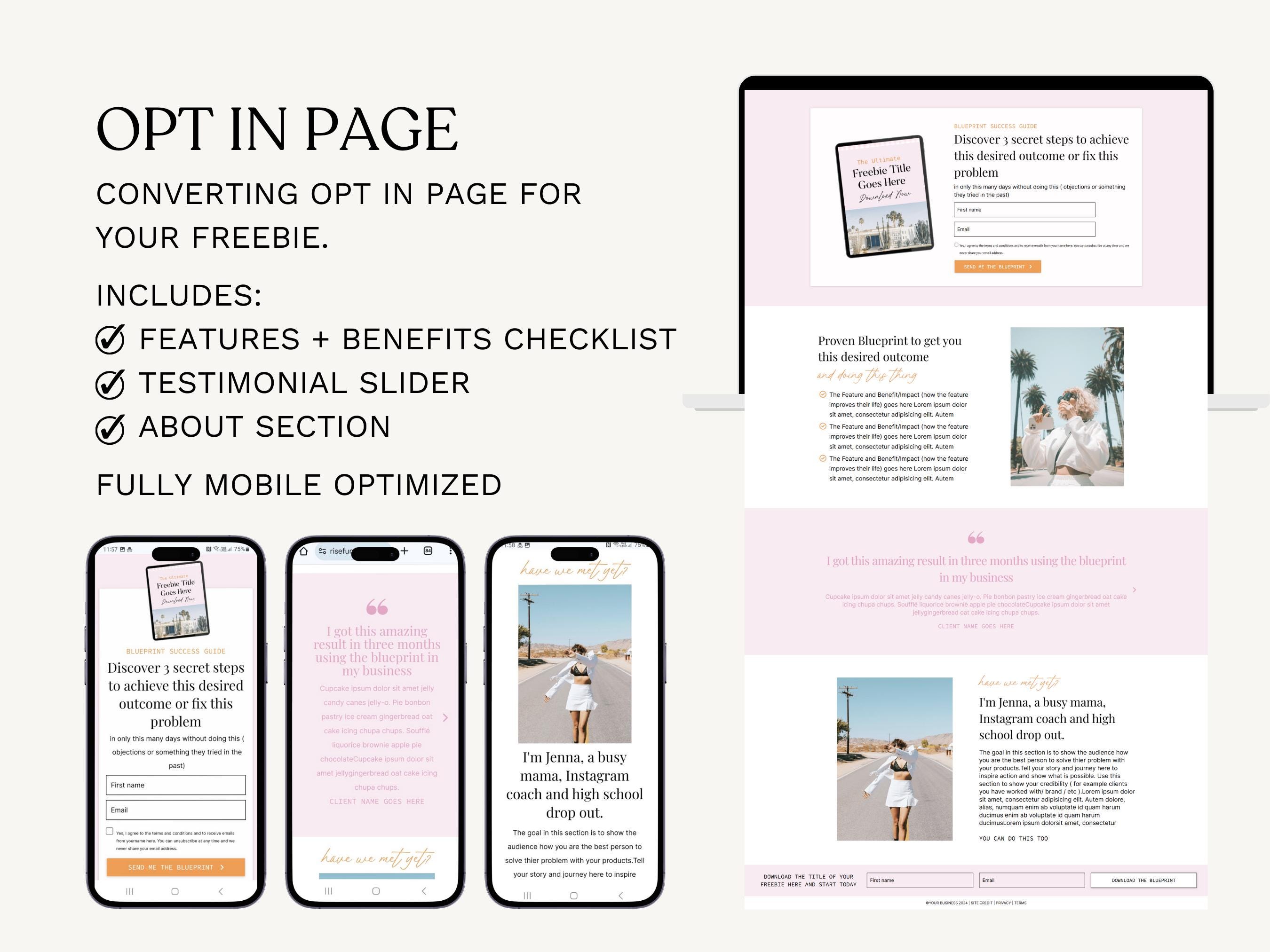 Systeme.io Opt in Freebie Template. Systeme.io Funnel Template for Lead ...