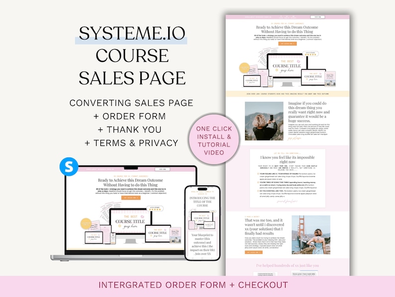 Systeme.io Course Sales Page Template. Systeme.io Funnel Template ...
