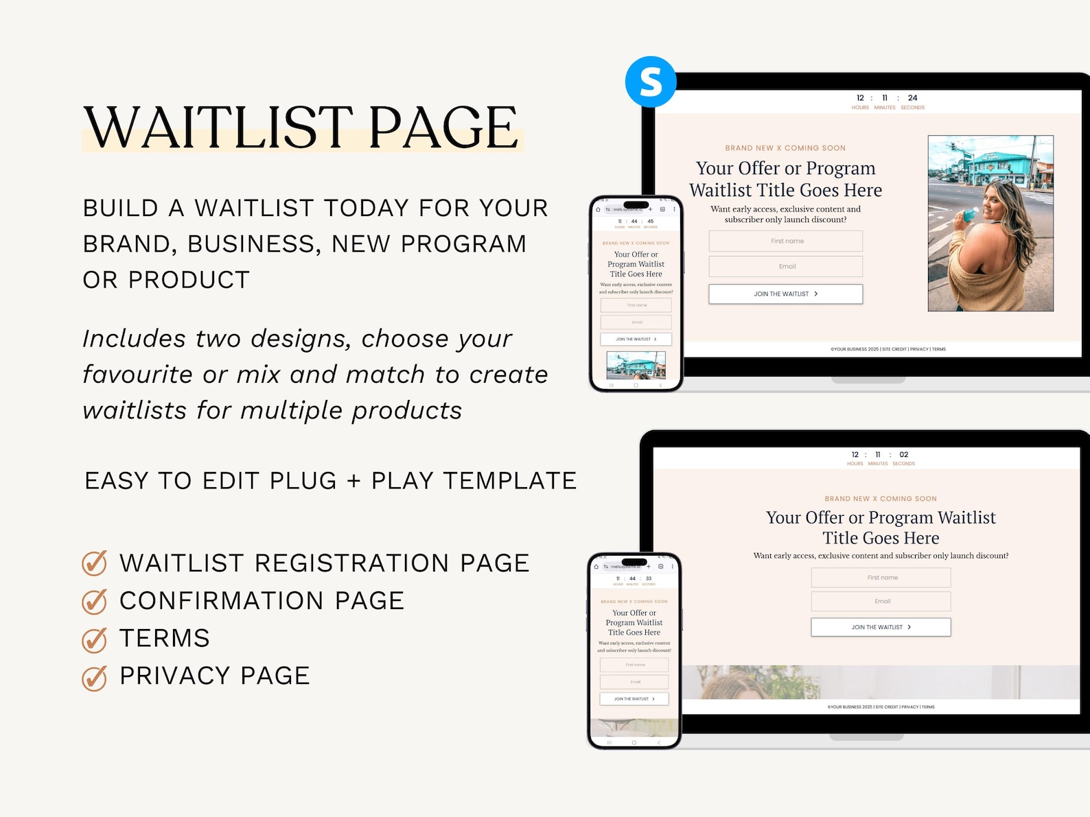 Systeme.io Waitlist Template. Coming Soon Template. Opt in Lead Capture ...