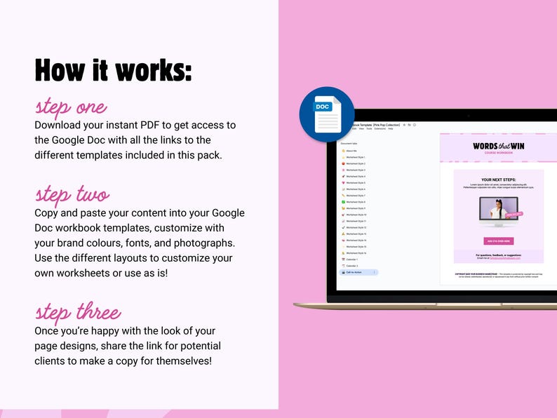 Course Creator Template Bundle, Google Docs Workbook Template, Ebook ...
