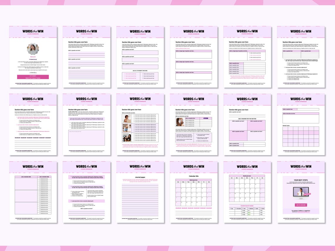 Online Course Workbook Template, Google Docs, Journal, Checklist ...