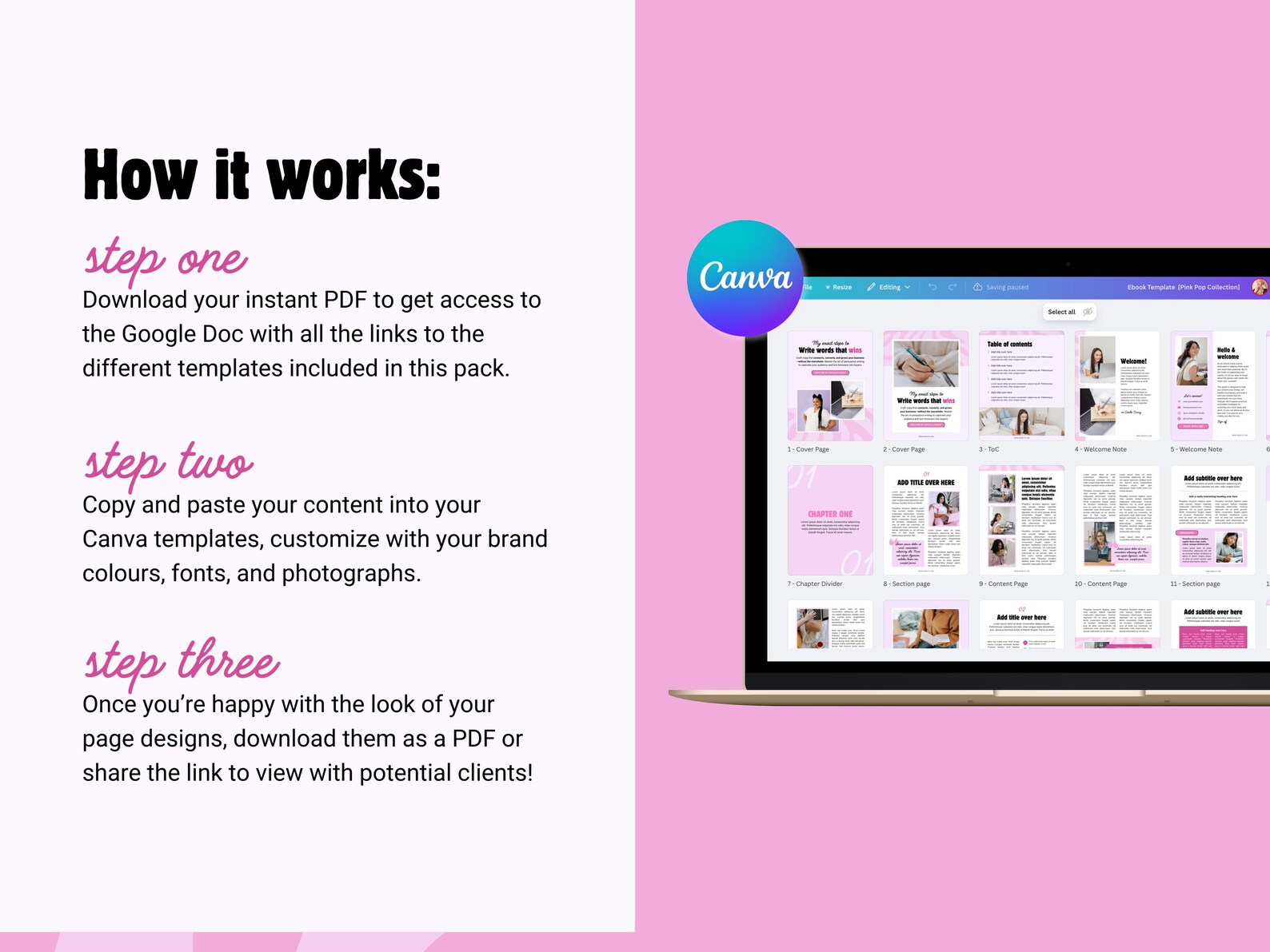 Course Creator Template Bundle, Google Docs Workbook Template, Ebook ...