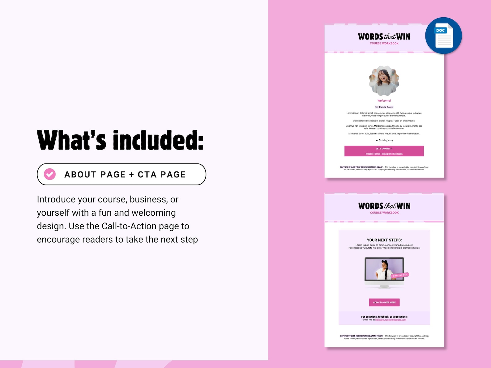 Online Course Workbook Template, Google Docs, Journal, Checklist ...