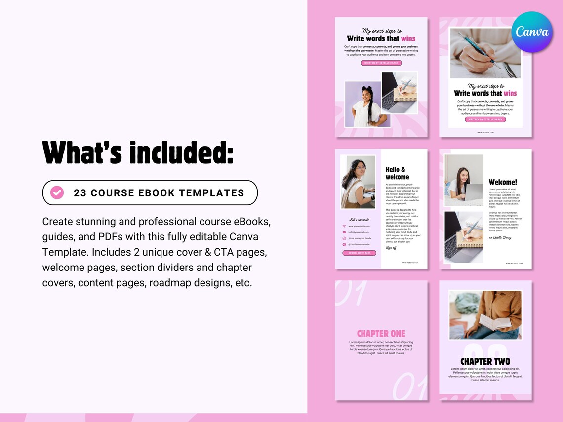 Course Creator Template Bundle, Google Docs Workbook Template, Ebook ...