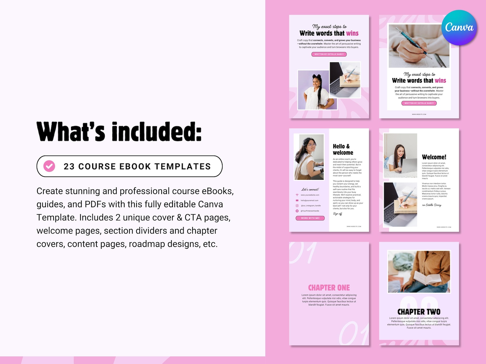 Course Creator Template Bundle, Google Docs Workbook Template, Ebook ...