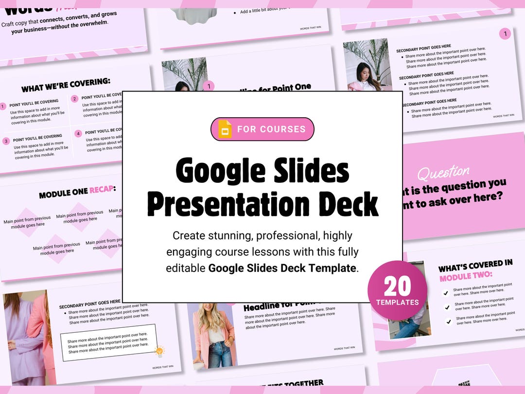 Course Slide Deck Template: Google Slides Presentation (1920x1080px ...