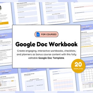 Workbook Course Template Fillable - Etsy