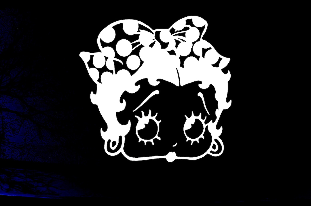 Betty Boop Head Decal: Polka Dot Bow, Car Window Laptop Sticker 4in X 4 ...