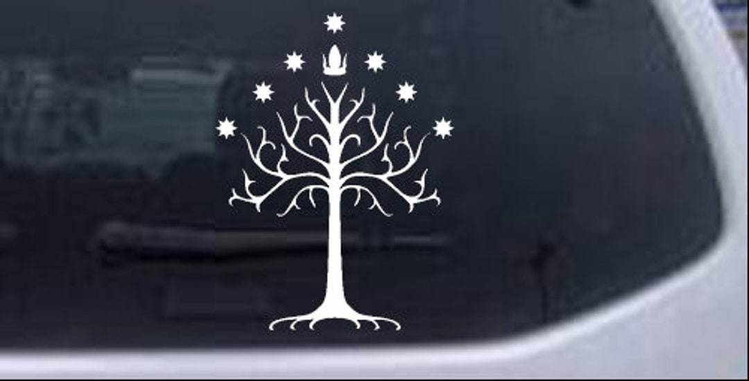 6in X 4.5in White Tree of Gondor Lord of the Rings Car or Truck Window ...