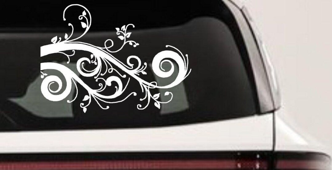 Swirl Vine Car Truck Window Decal Vinyl Graphic - Floral Art Sticker - Etsy
