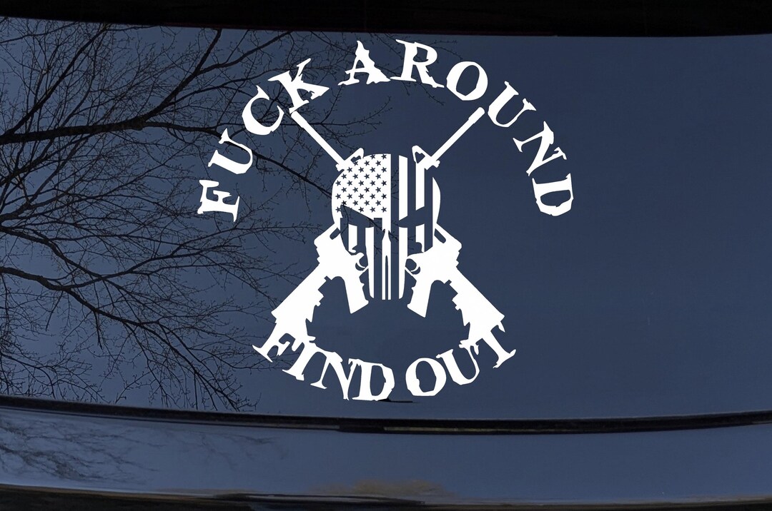 FAFO Flag Skull AR 15 Decal: Car Truck Window Laptop Vinyl Sticker ...