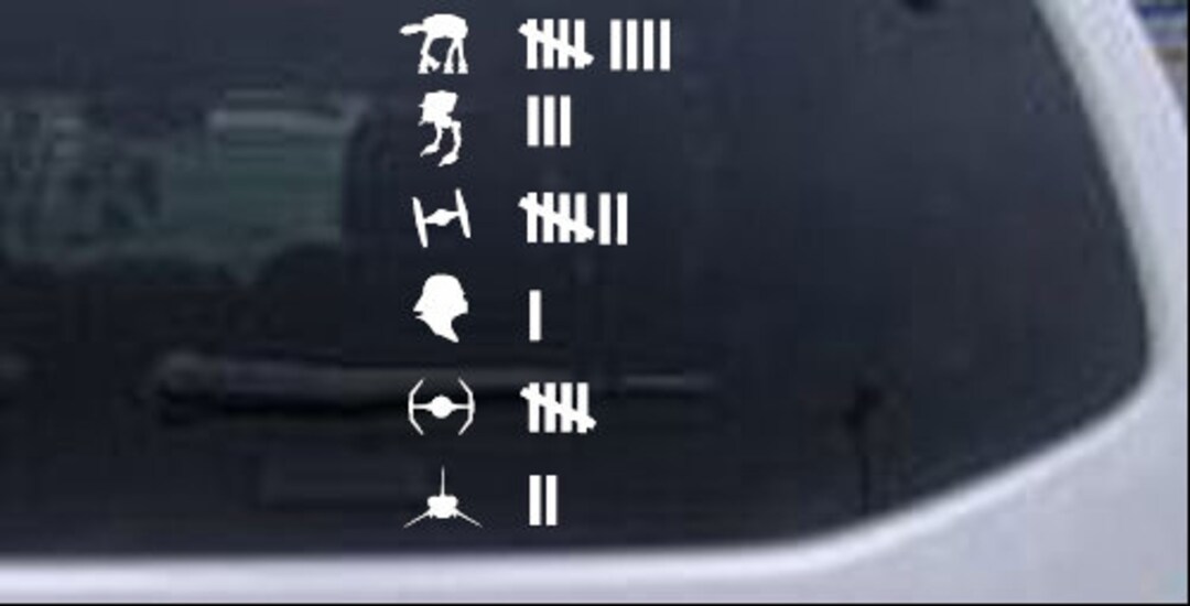 6in X 3.1in Star Wars Keeping Count Empire Kills Tally Car or Truck ...