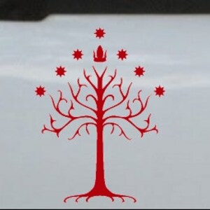 6in X 4.5in White Tree of Gondor Lord of the Rings Car or Truck Window ...