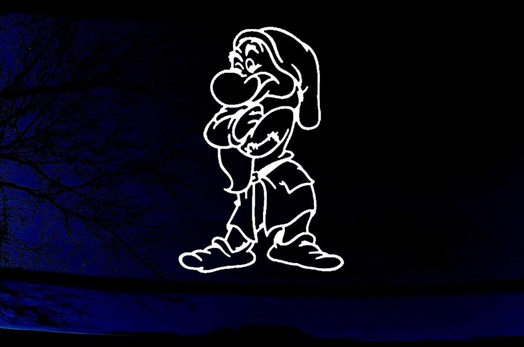 Grumpy Dwarf Decal Sticker: Car, Truck, Laptop Window Vinyl 8in X 5.3in ...