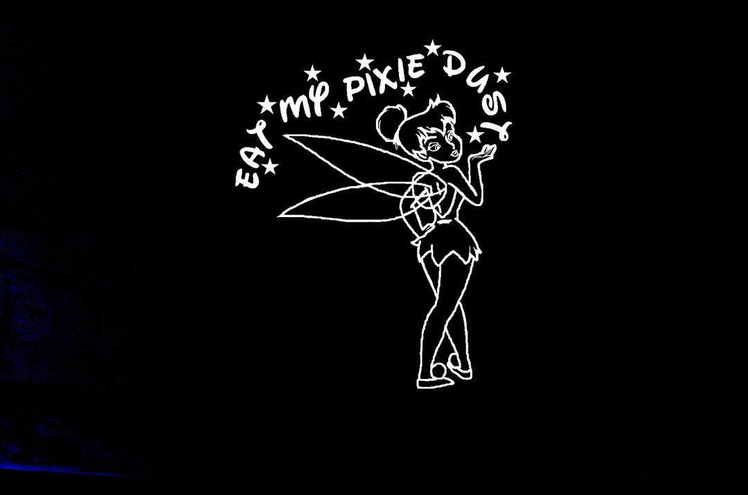 Tinkerbell Eat My Pixie Dust Vinyl Decal - Car, Truck, Window Sticker ...