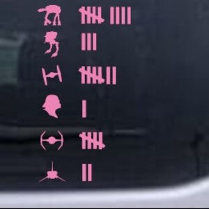 6in X 3.1in Star Wars Keeping Count Empire Kills Tally Car or Truck ...