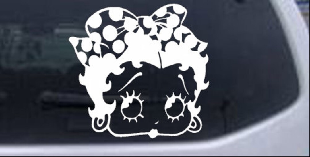 4in X 4.1in Betty Boop Head With Polka Dot Bow Car or Truck Window ...