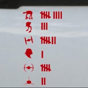Star Wars Empire Kills Tally Decal Car Window, Laptop, Gaming Console ...