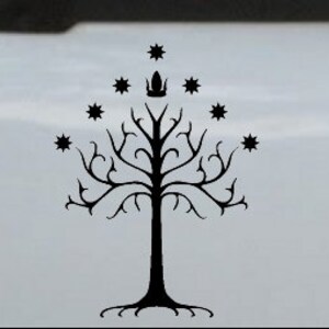 6in X 4.5in White Tree of Gondor Lord of the Rings Car or Truck Window ...