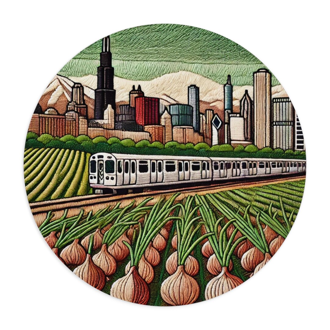 Chicago Mouse Pad, Cityscape Desk Mat, Urban Office Decor, Illinois ...
